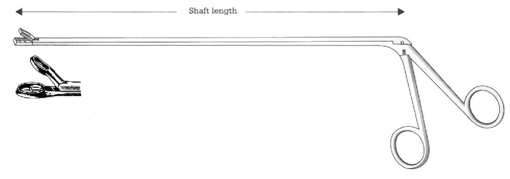 Pinza para esofagoscopía Chevalier-Jackson, figura 20 - longitud del ...